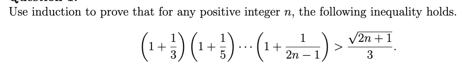 Solved Use induction to prove that for any positive integer | Chegg.com