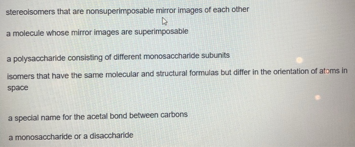 Solved stereoisomers that are nonsuperimposable mirror | Chegg.com