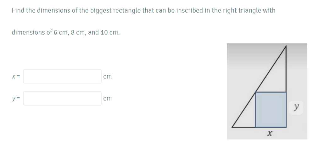 Solved Find the dimensions of the biggest rectangle that can | Chegg.com