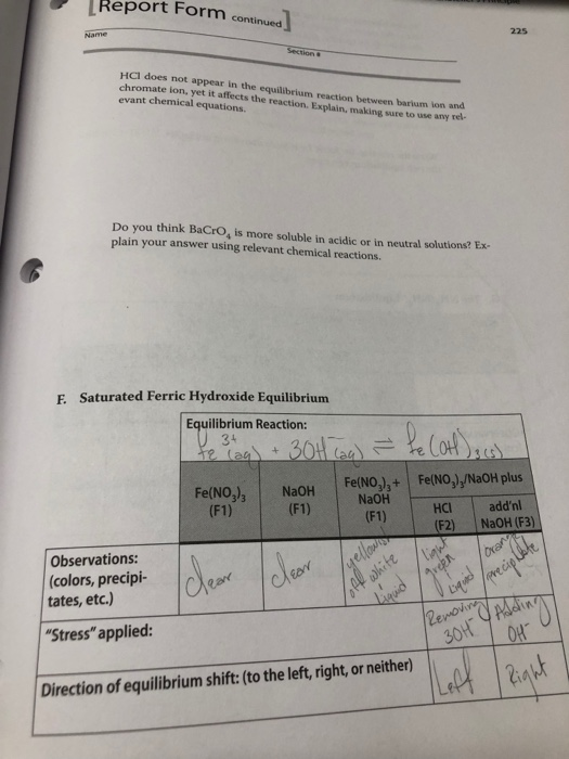 Solved For each part of the procedure, describe the color of | Chegg.com
