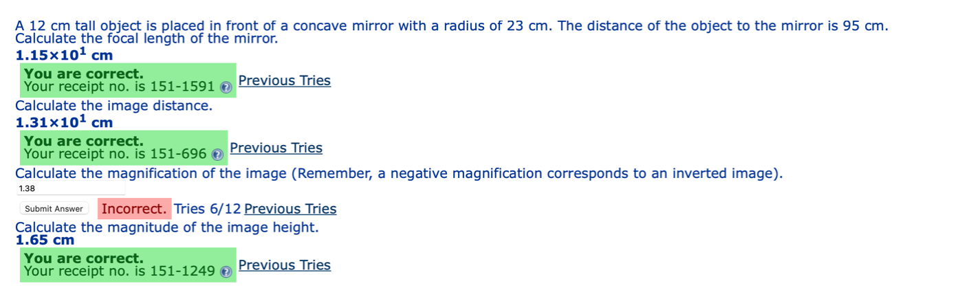 Solved A 12 cm tall object is placed in front of a concave | Chegg.com