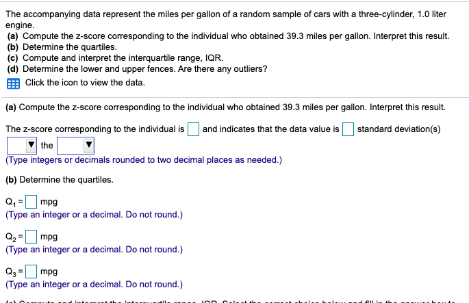 (c) Compute and interpret the interquartile range, | Chegg.com