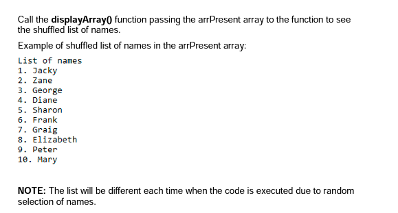 Solved The order of presenting projects must be generated | Chegg.com