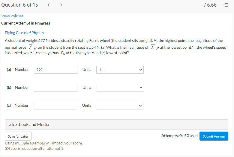 Solved Question 6 of 15 - / 6.66 View Policies Current | Chegg.com