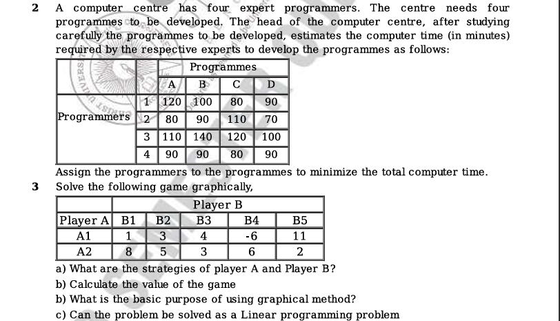 Solved 2 ﻿A computer centre has four expert programmers. The | Chegg.com