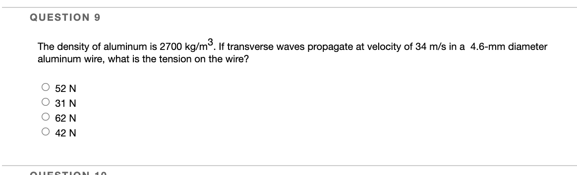Solved QUESTION 9 The density of aluminum is 2700 kg/m3. If | Chegg.com