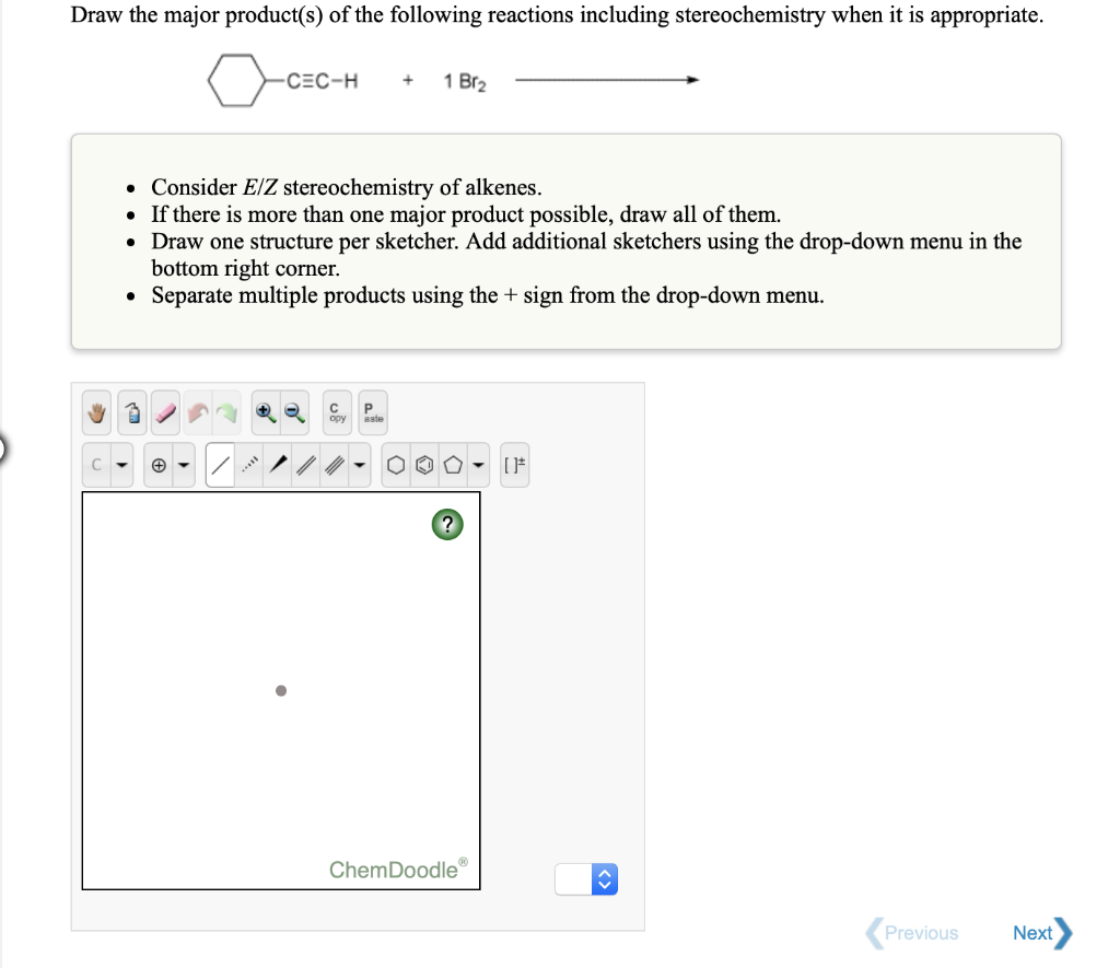 Solved Draw the predominant product(s) of the following | Chegg.com
