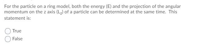 Solved For the particle on a ring model, both the energy (E) | Chegg.com