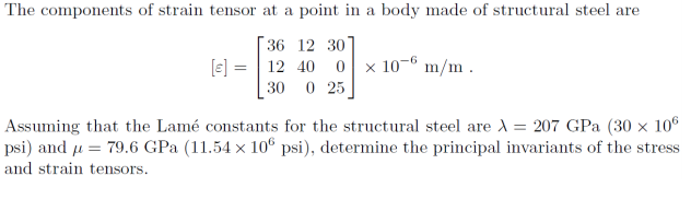 Solved The components of strain tensor at a point in a body | Chegg.com