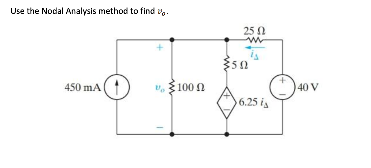Solved Use the Nodal Analysis method to find vo. | Chegg.com