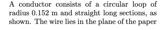 Solved A conductor consists of a circular loop of radius | Chegg.com