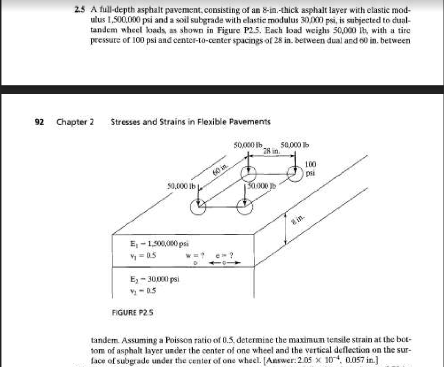Solved 2.5 A full-depth asphalt pavement, consisting of an | Chegg.com