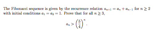 Solved The Fibonacci sequence is given by the recurrence | Chegg.com