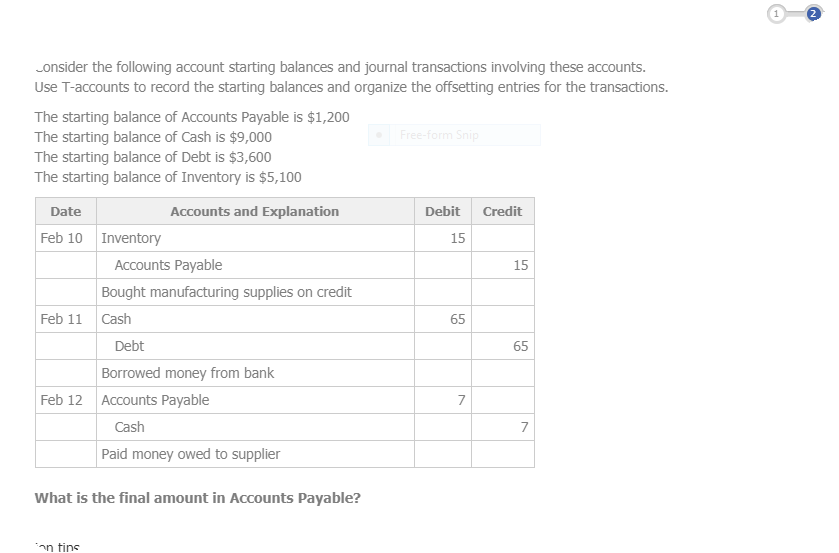 Solved 1 onsider the following account starting balances and | Chegg.com