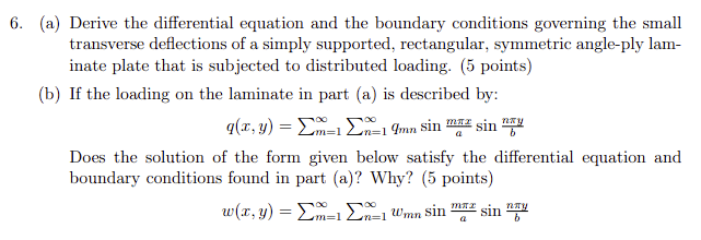 Solved (a) Derive the differential equation and the boundary | Chegg.com