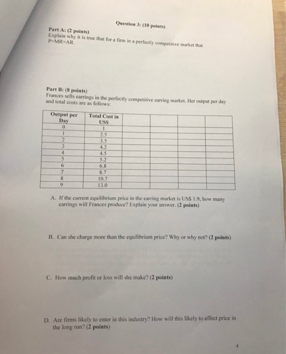 Solved Question 3: (10 points) Part A: (2 points Explain why | Chegg.com Solved Question 3: (10 points) Part A: (2 points Explain why | Chegg.com