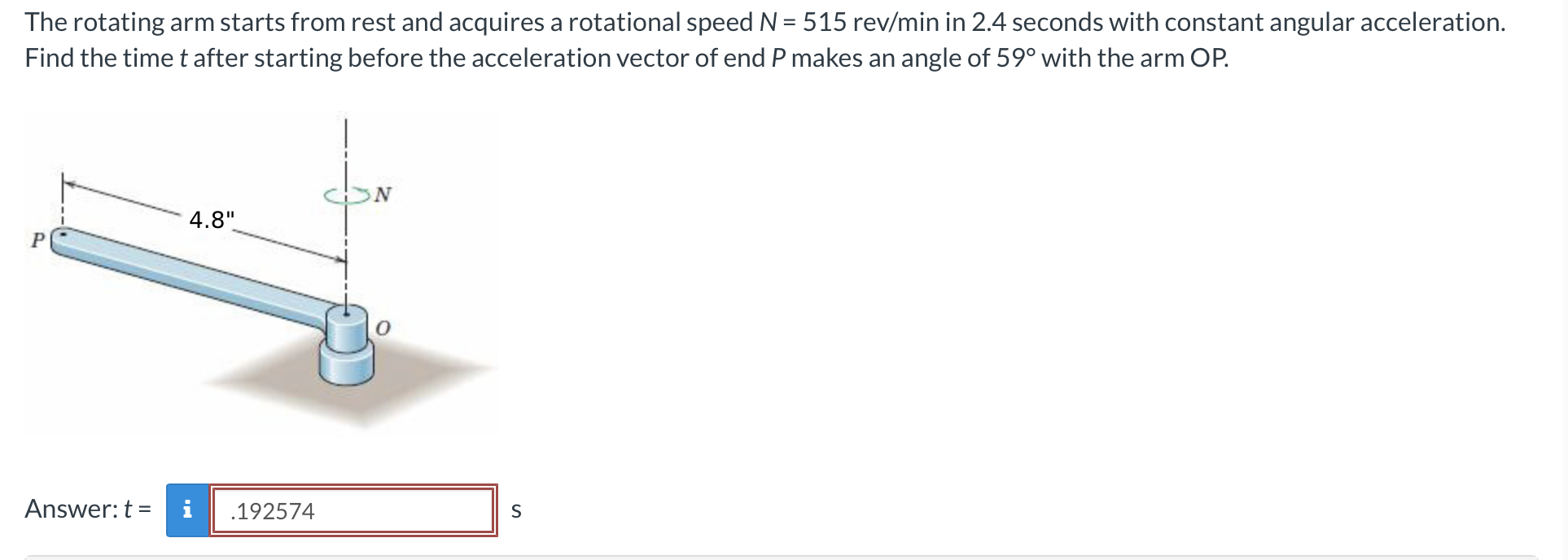 Solved The rotating arm starts from rest and acquires a | Chegg.com