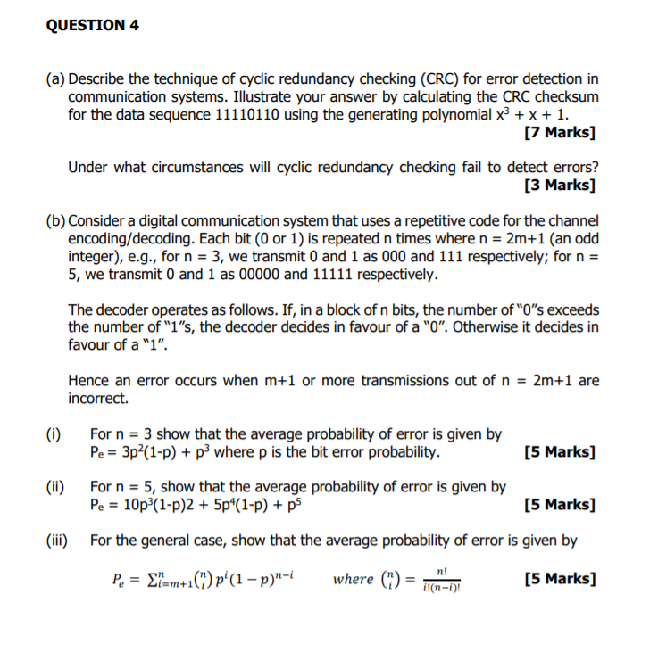 Solved QUESTION 4 (a) Describe the technique of cyclic | Chegg.com