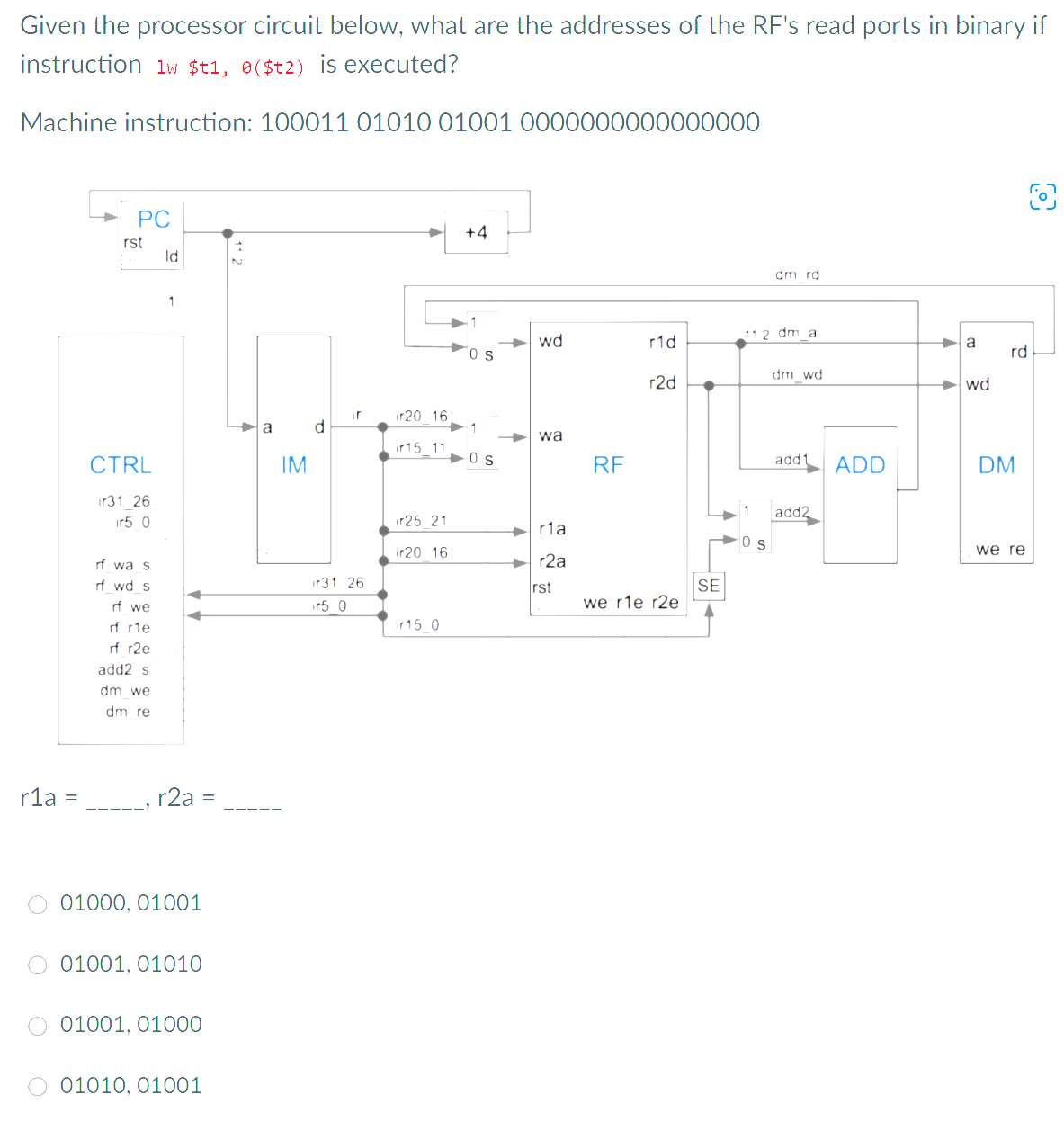Solved Given the processor circuit below, what are the | Chegg.com