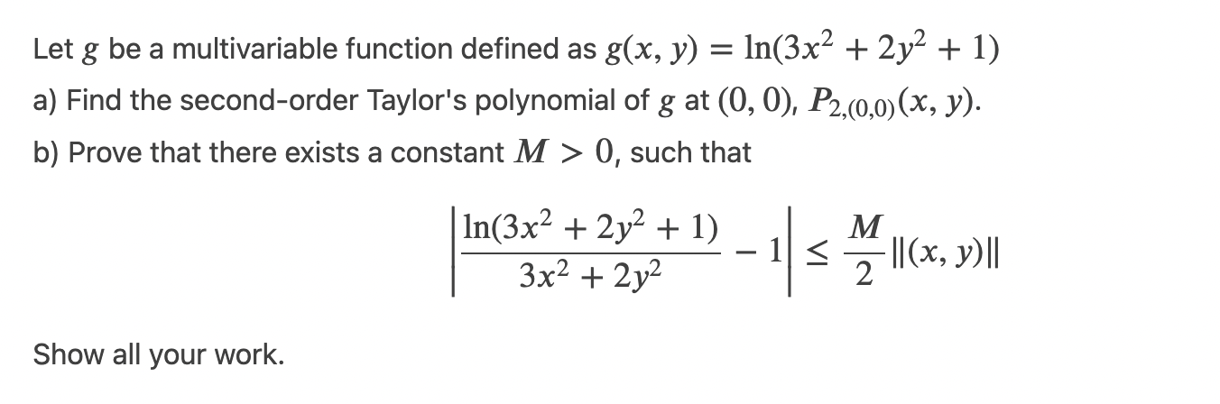 Solved Let g be a multivariable function defined as | Chegg.com