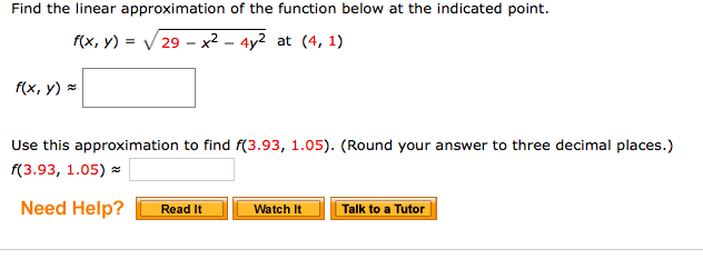 Solved Find the linear approximation of the function below | Chegg.com