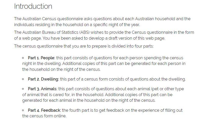 Solved The Australian Census questionnaire asks questions | Chegg.com