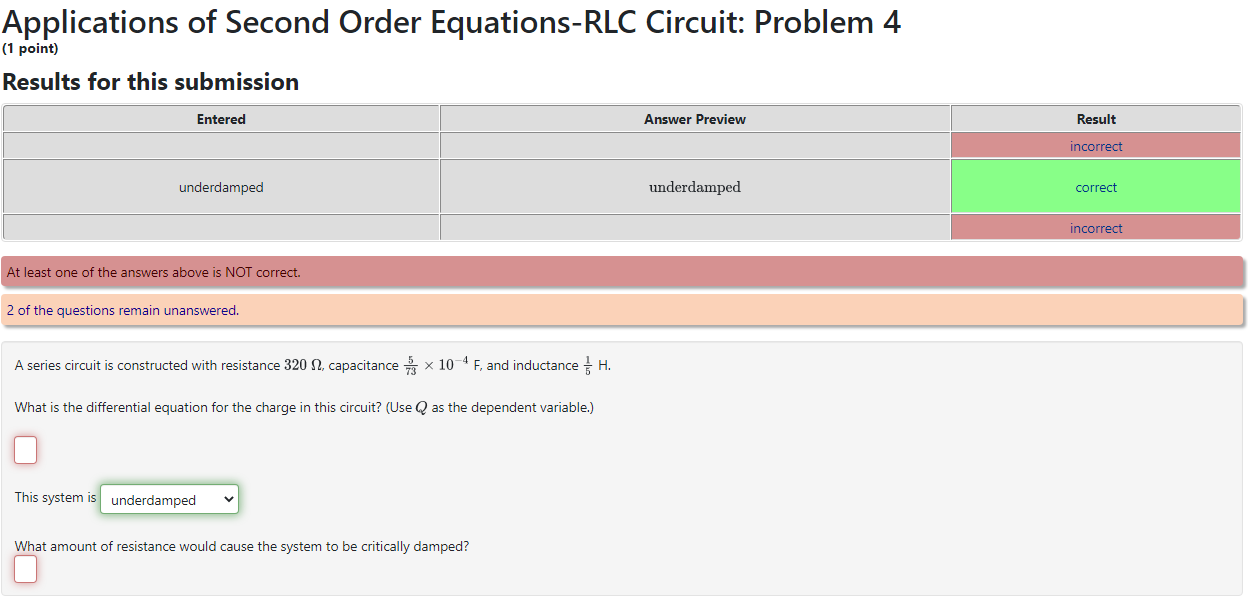 Applications of Second Order Equations-RLC Circuit: | Chegg.com