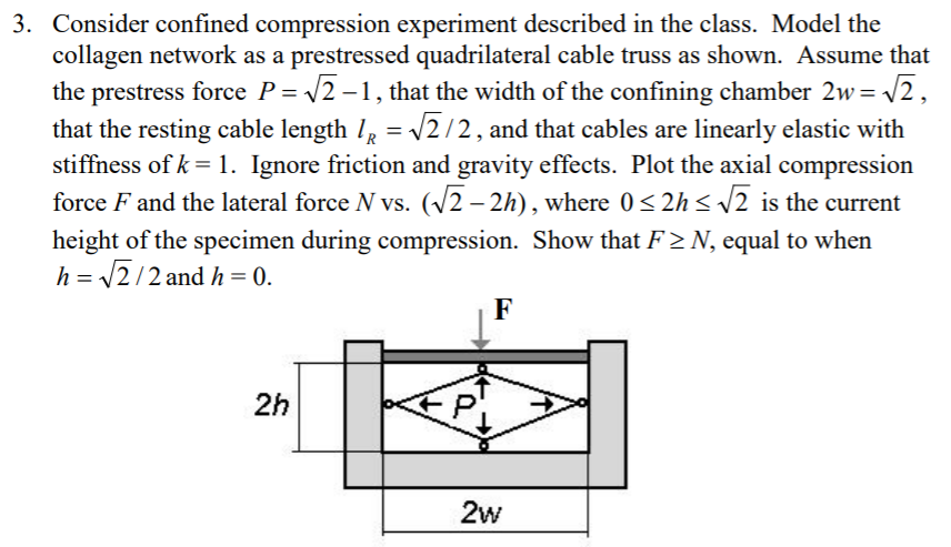 3. Consider confined compression experiment described | Chegg.com