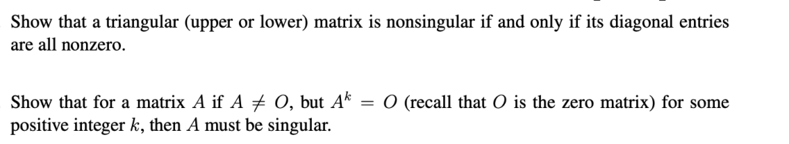 Solved Show that a triangular (upper or lower) matrix is | Chegg.com