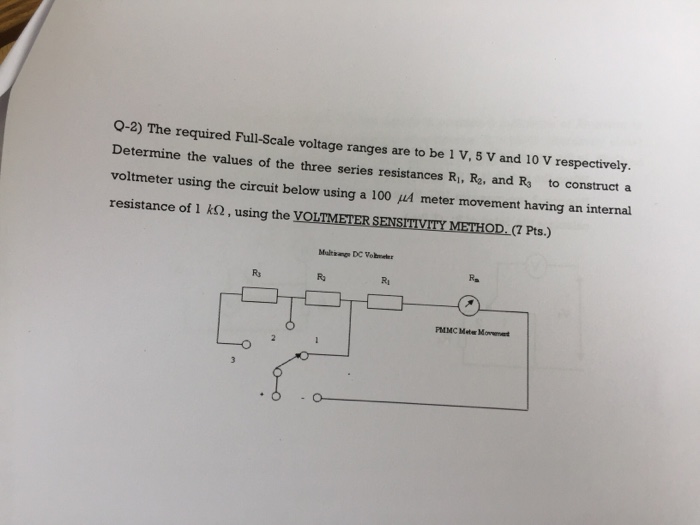 Solved The required Full-scale voltage ranges are to be 1 V, | Chegg.com