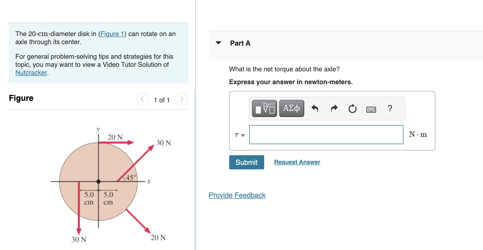 Solved The 20-cm-diameter disk in can rotate on an axle | Chegg.com