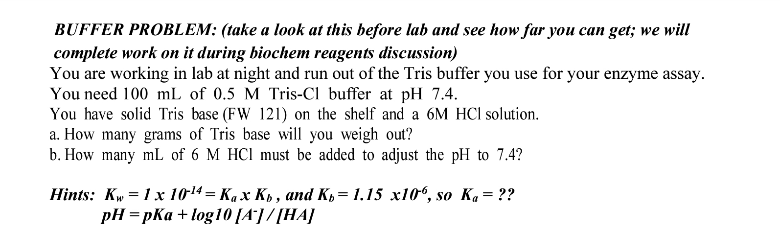 Solved BUFFER PROBLEM: (take a look at this before lab and | Chegg.com