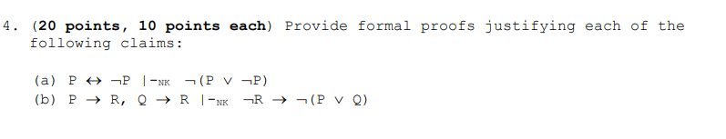 (20 points, 10 points each) Provide formal proofs | Chegg.com