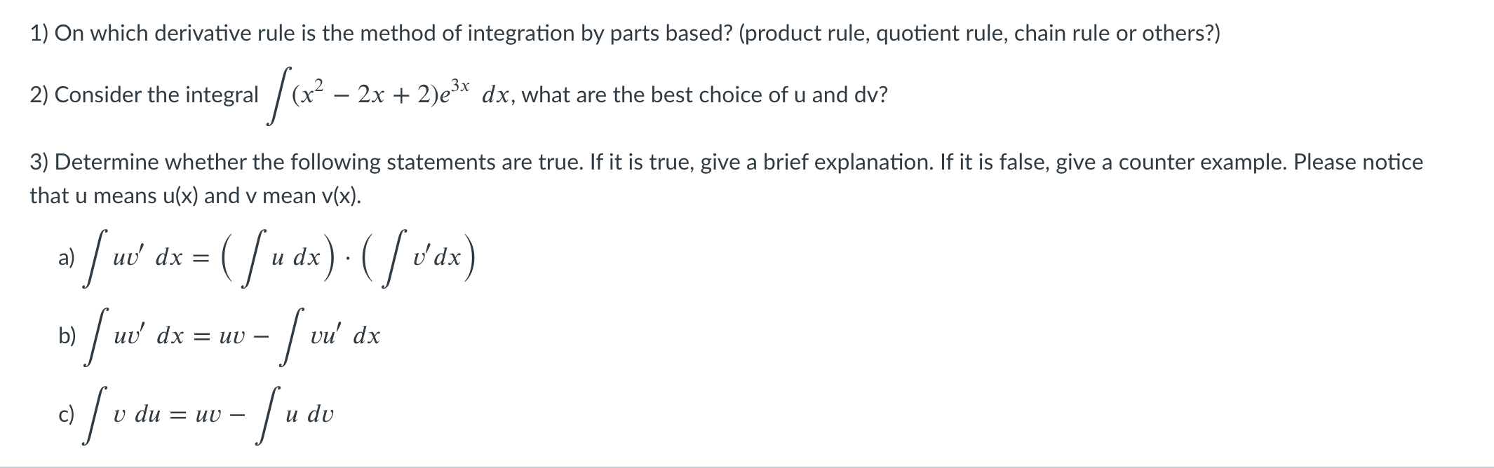 Solved 1) On which derivative rule is the method of | Chegg.com