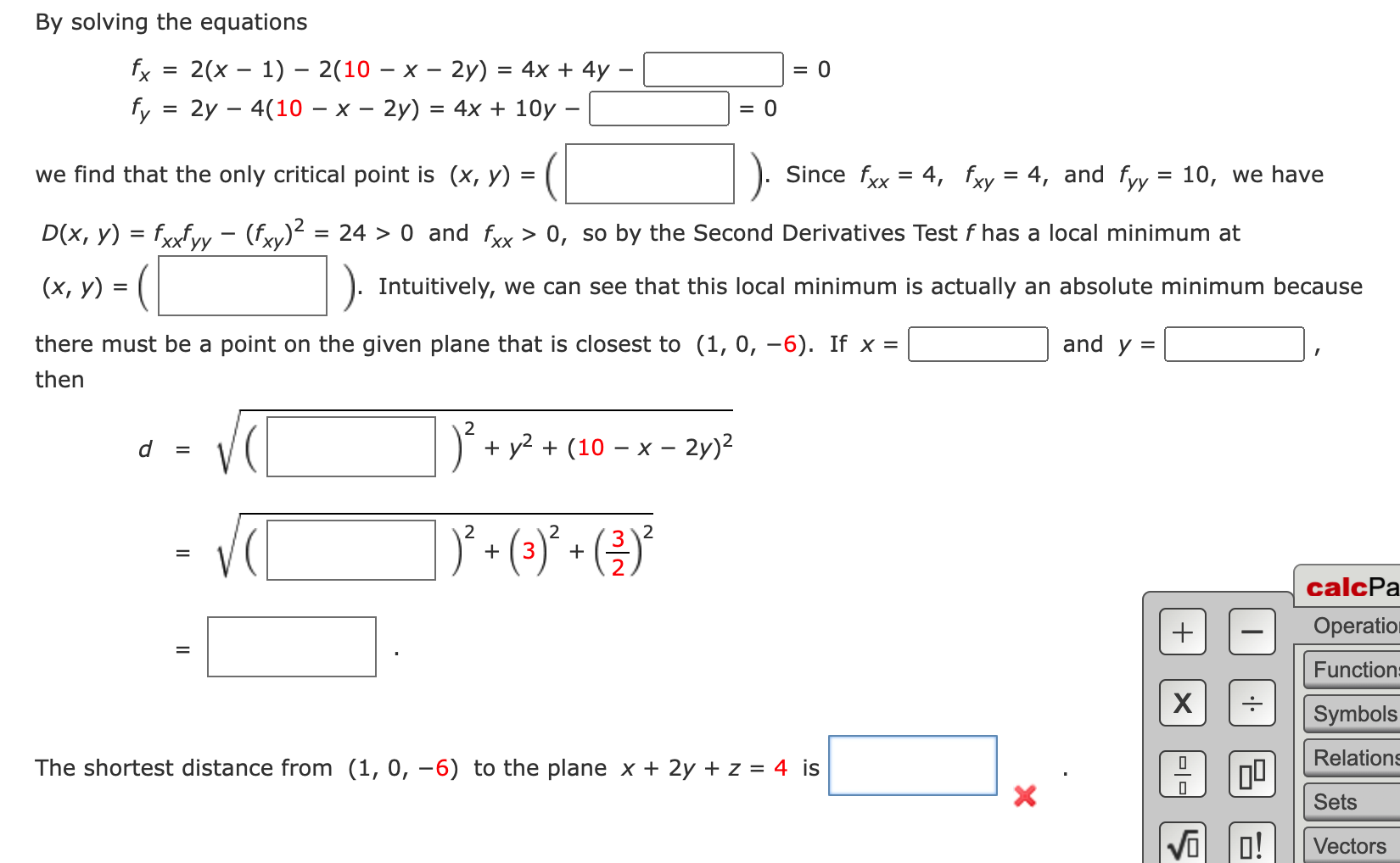 Solved EXAMPLE 5 Find the shortest distance from the point | Chegg.com