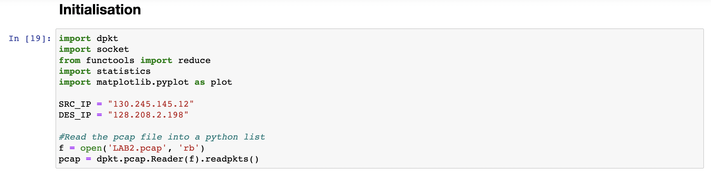 Solved Description In this lab, we will investigate captured | Chegg.com