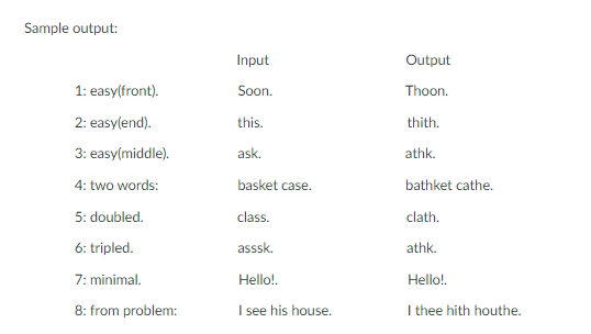 Solved This program will pronounce an ordinary sentence with | Chegg.com