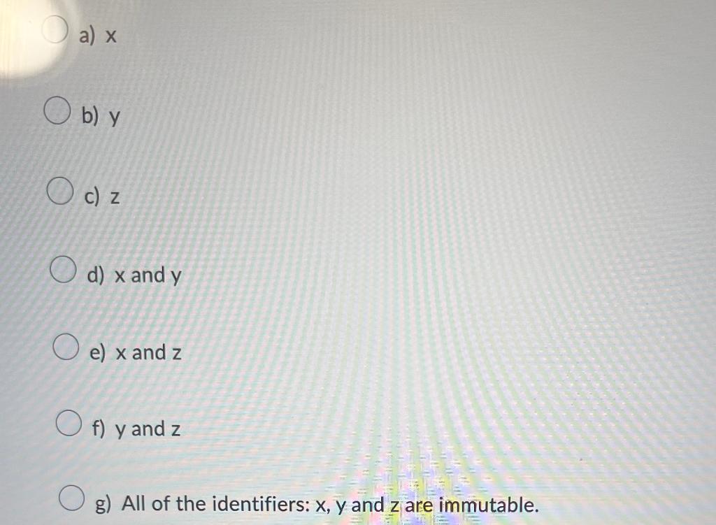 Solved In the program below which of the following are | Chegg.com