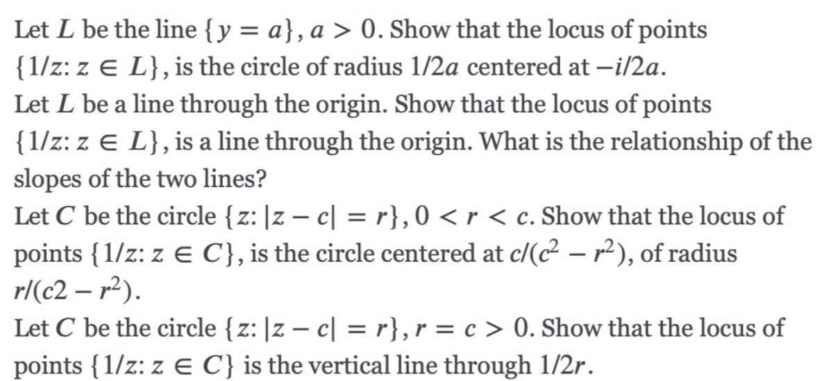 Solved Let L be the line {y = a}, a > 0. Show that the locus | Chegg.com