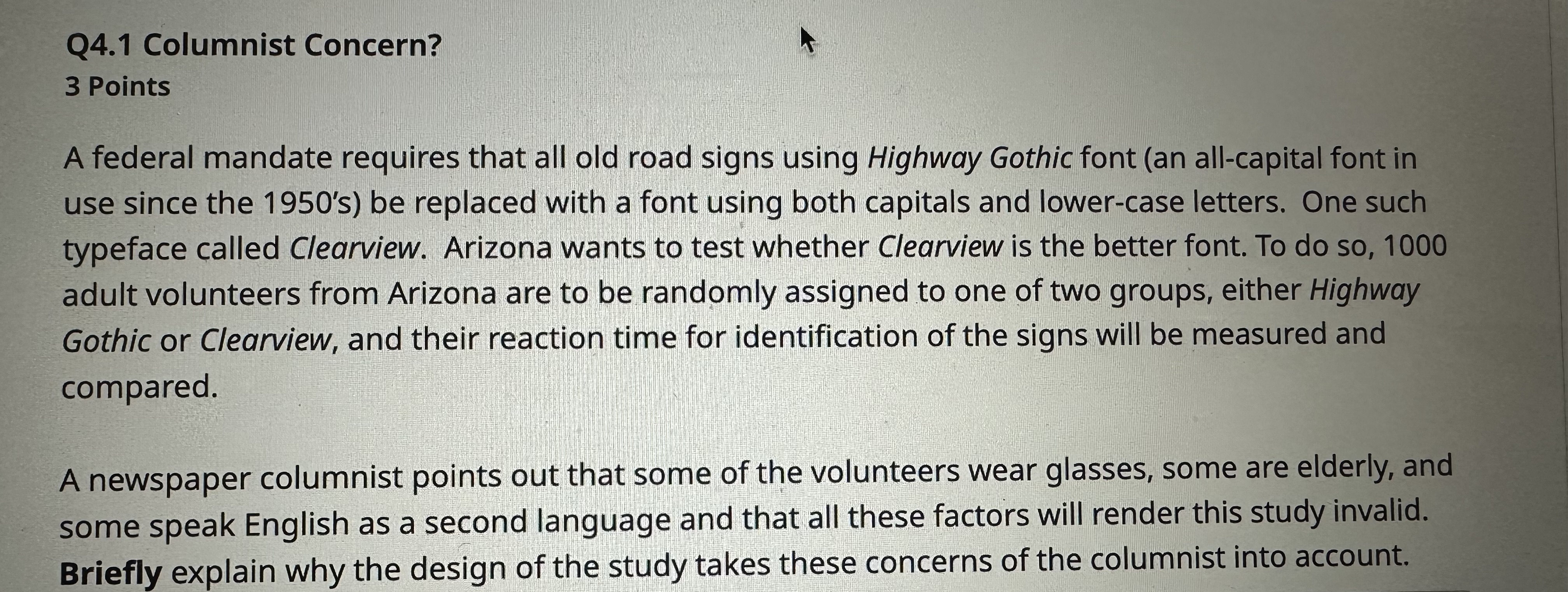 Solved Q4.1 ﻿Columnist Concern?3 ﻿PointsA federal mandate | Chegg.com