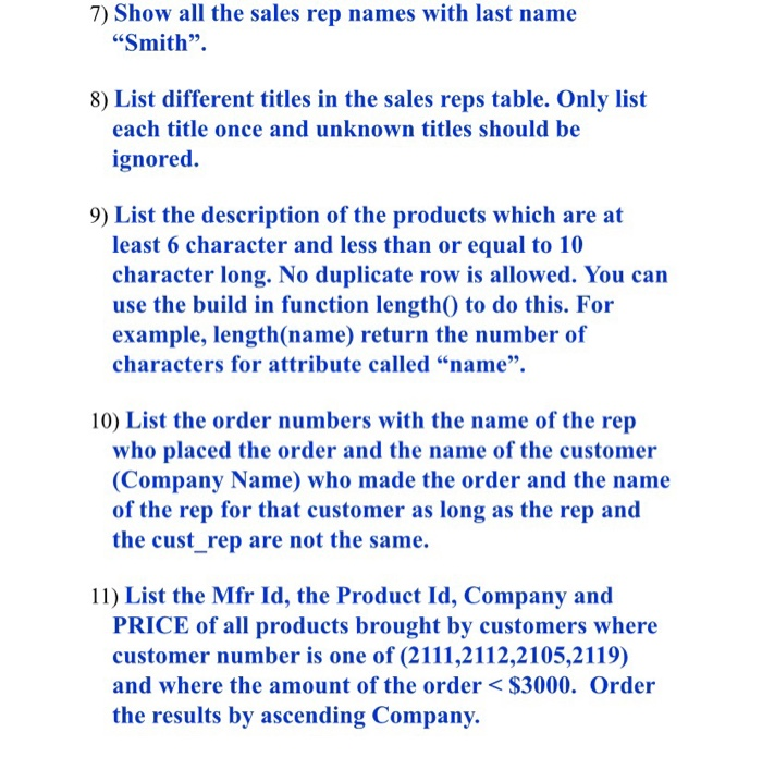Solved Do the following SQL questions. The resulting columns | Chegg.com