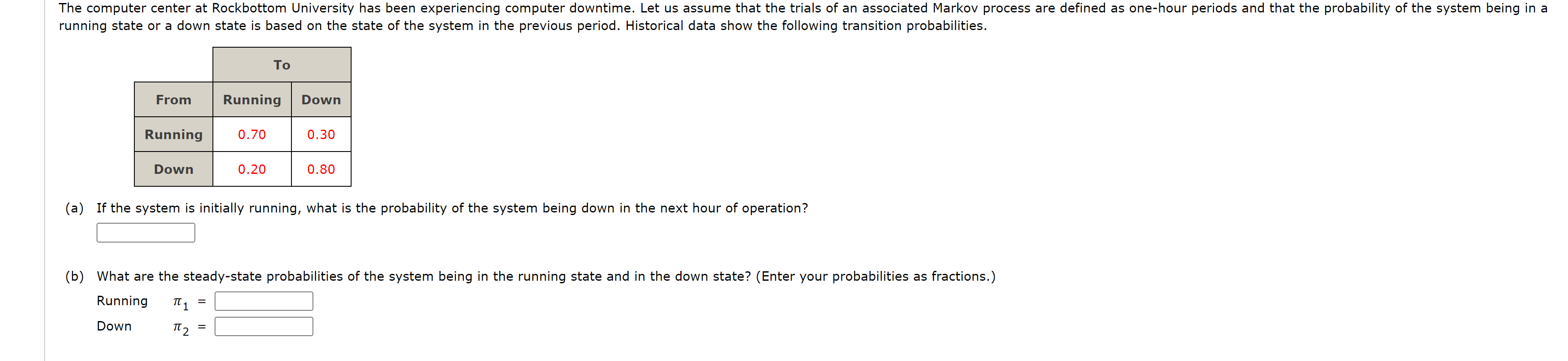 Solved running state or a down state is based on the state | Chegg.com