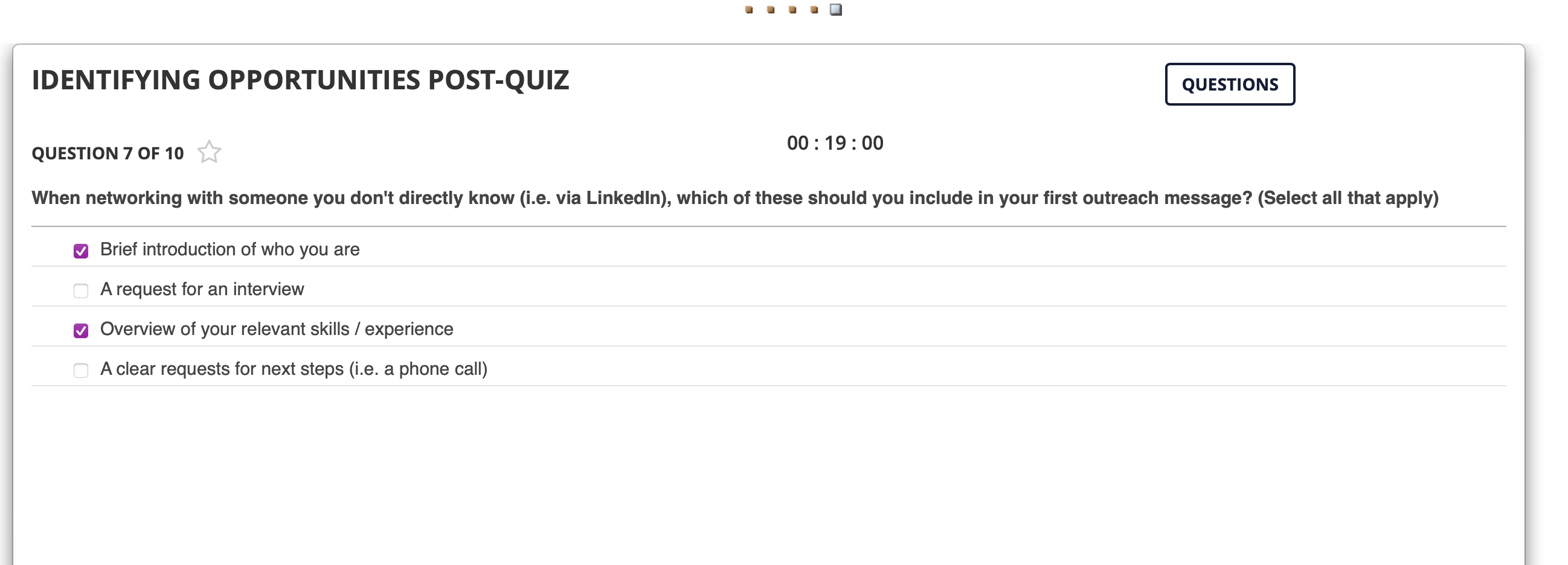 Solved IDENTIFYING OPPORTUNITIES POST-QUIZ QUESTION 7 OF 10 | Chegg.com