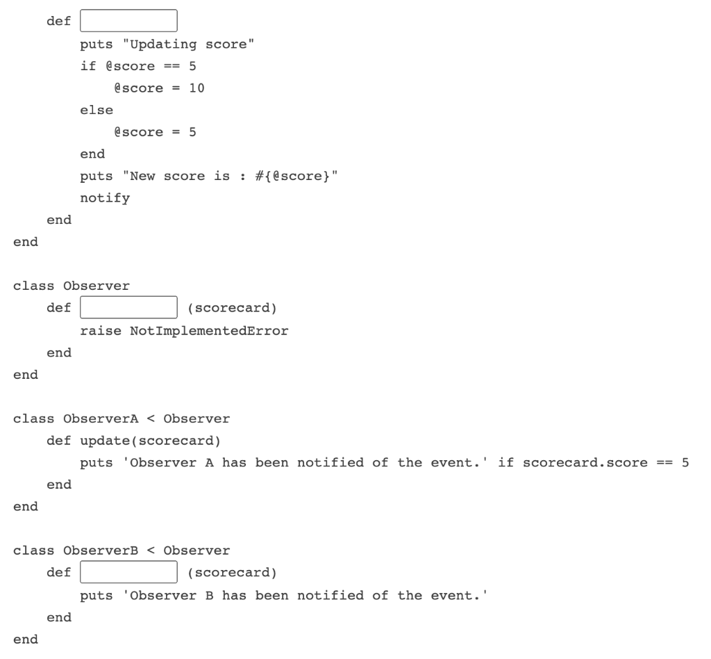 Expected Output Added a new observer Added a new | Chegg.com