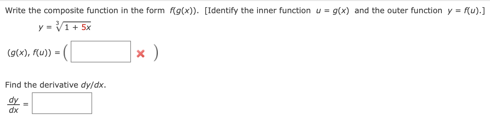 Solved Write the composite function in the form f(g(x)). | Chegg.com