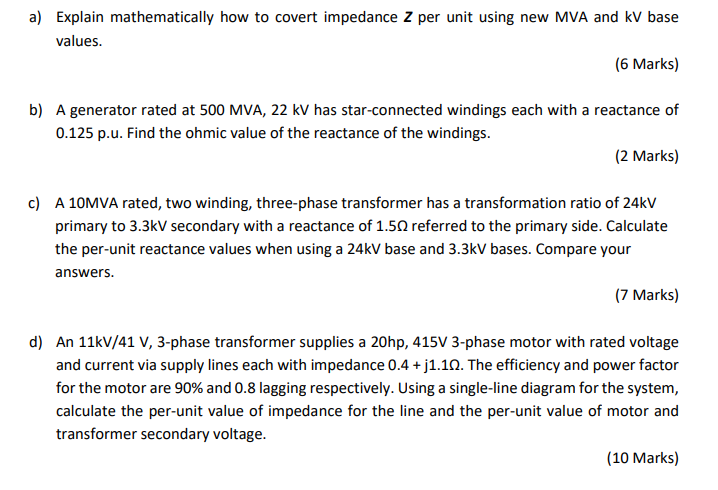 Solved a) Explain mathematically how to covert impedance Z | Chegg.com