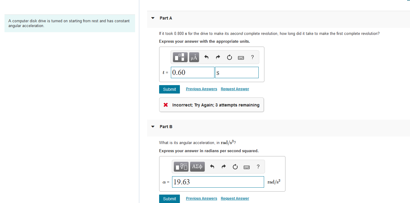 Solved A computer disk drive is turned on starting from rest | Chegg.com