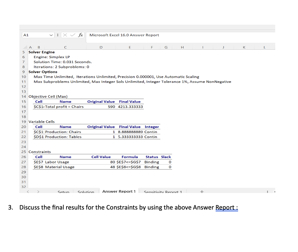 Solved Engine: Simplex LP Solution Time: 0.031 Seconds. | Chegg.com
