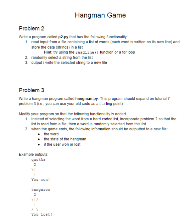 Solved Problem 1 Write a program called p1.py that contains | Chegg.com