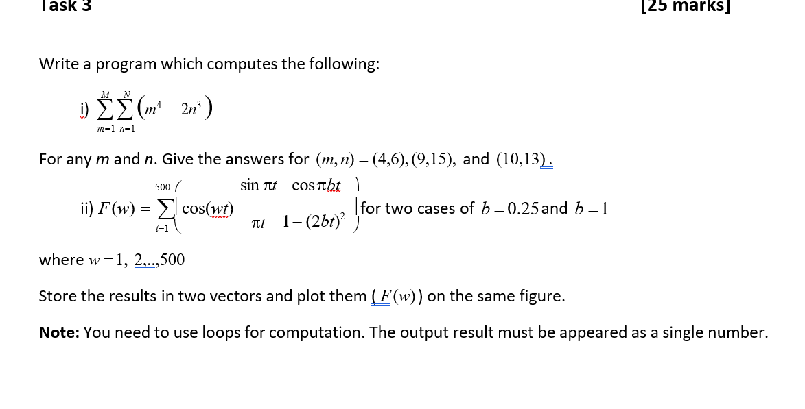 Write a program which computes the following: i) | Chegg.com